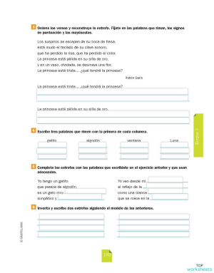 La rima en los poemas. Ficha interactiva | TopWorksheets