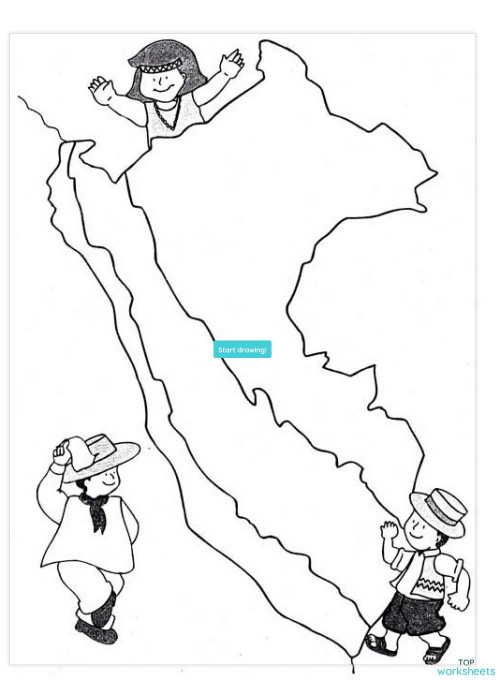 COLOREA EL MAPA PERUANO. Ficha interactiva | TopWorksheets