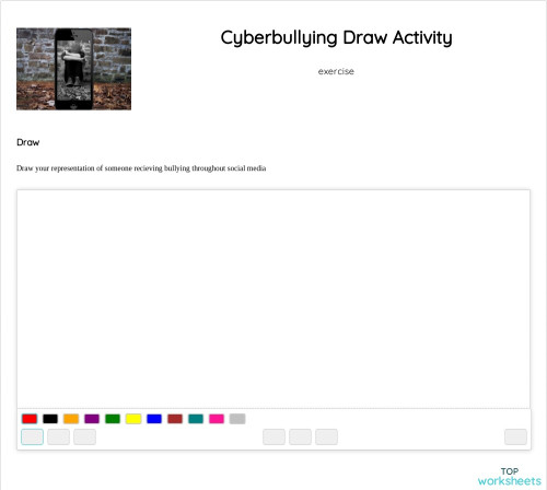 Cyberbullying Draw Activity. Interactive worksheet | TopWorksheets