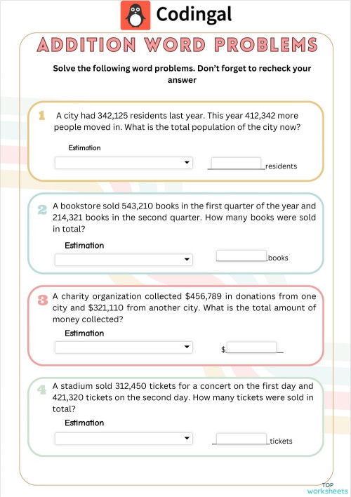 Writing Addition Sentences. Interactive worksheet | TopWorksheets