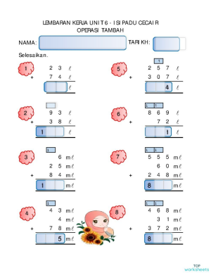 Penambahan: interactive worksheets and online exercises | TopWorksheets