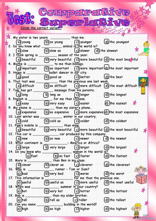 Gr. Sol Ele. Superlative. Interactive worksheet | TopWorksheets