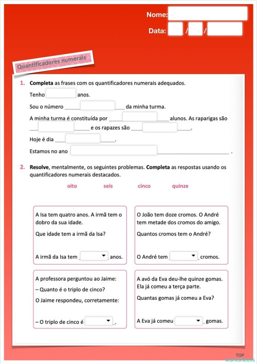 3º Ano: fichas interativas e exercícios online | TopWorksheets