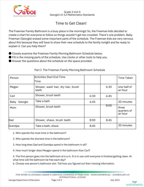 Time to Get Clean! Worksheets 1. Interactive worksheet | TopWorksheets