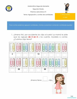 Ejercicios de conteo y secuencia: Los números de 2 en 2. Ficha ...