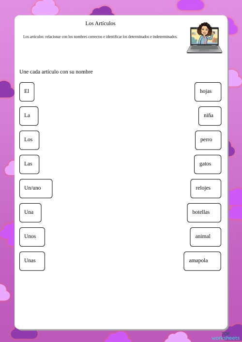 Los Artículos. Ficha interactiva | TopWorksheets