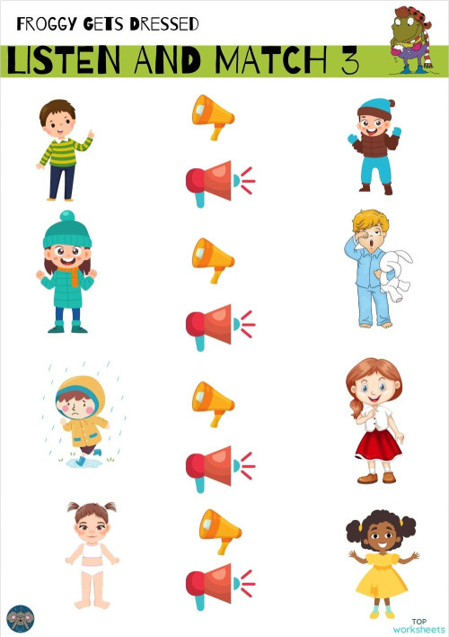 Listen And Match 3. Interactive worksheet | TopWorksheets