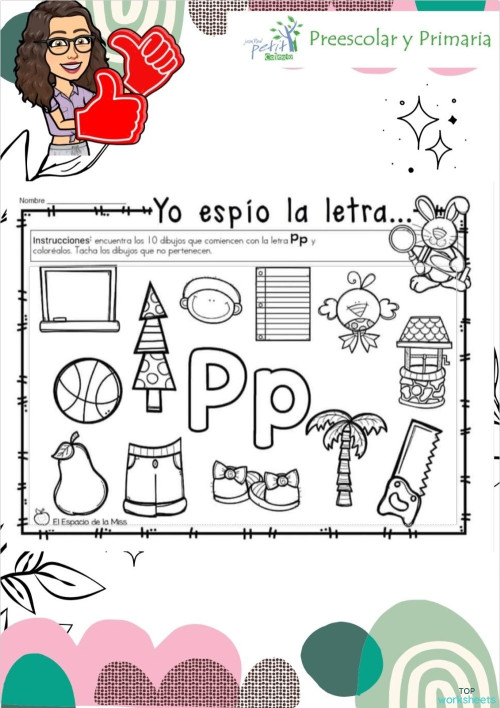 Yo espio la letra. Interactive worksheet | TopWorksheets