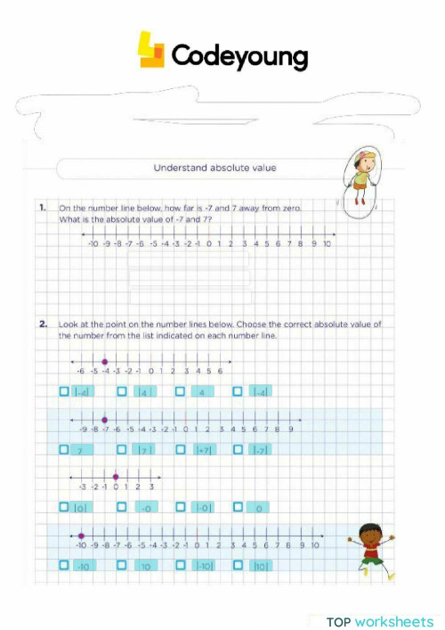 Integers And Absolute Value Worksheets