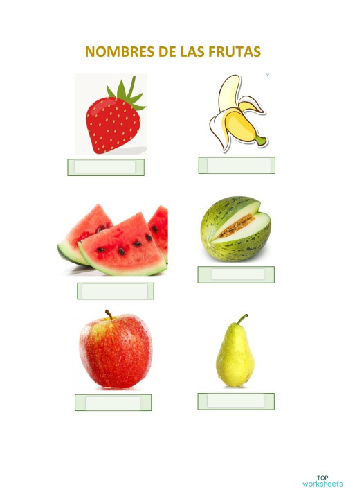 NOMBRES DE LAS FRUTAS. Ficha interactiva | TopWorksheets