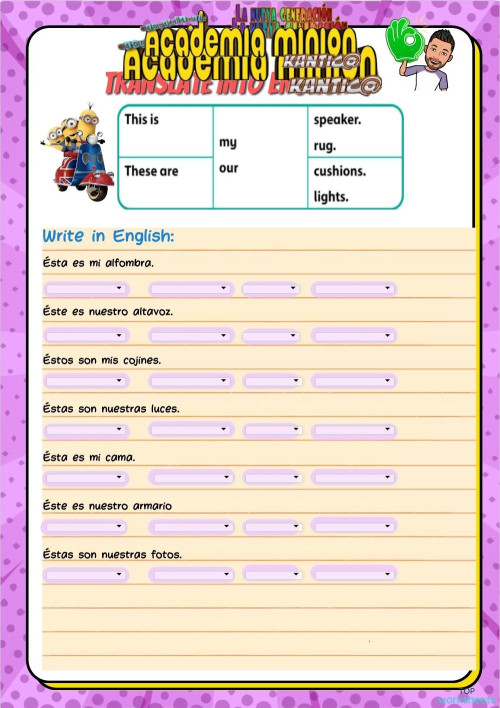 TRANSLATION. Interactive worksheet | TopWorksheets