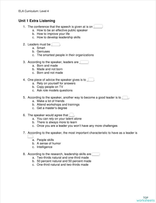 listening B2 Module 1. Interactive worksheet | TopWorksheets