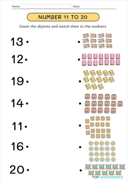 Counting Number 11 to 20. Interactive worksheet | TopWorksheets