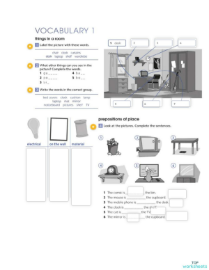 A1_U1_Vocab_WB. Interactive worksheet | TopWorksheets