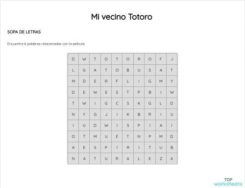 Mi vecino Totoro 🐰🫂⛩️🎌. Ficha interactiva | TopWorksheets