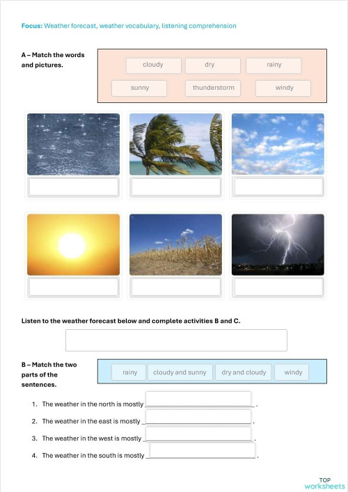 LH GE 1 - 19 - Weather Forecast. Interactive worksheet | TopWorksheets