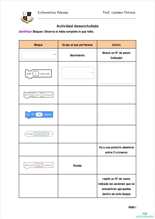 Actividad desenchufada SIDS. Ficha interactiva | TopWorksheets