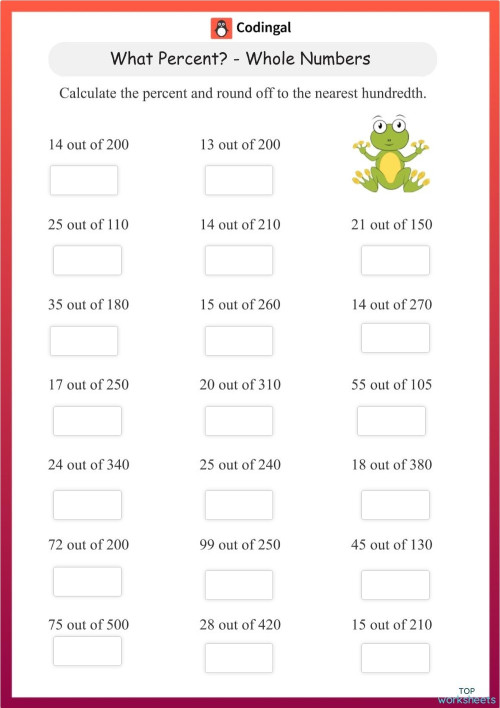 M_G06M05L13_WC02_Introduction_to_Percentages_2. Interactive worksheet | TopWorksheets