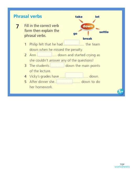 Phrasal Verbs. Interactive worksheet | TopWorksheets