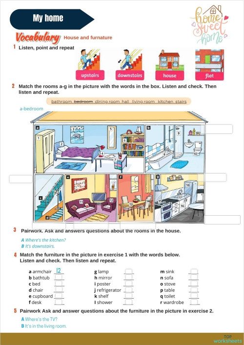 2nd My home. Interactive worksheet | TopWorksheets