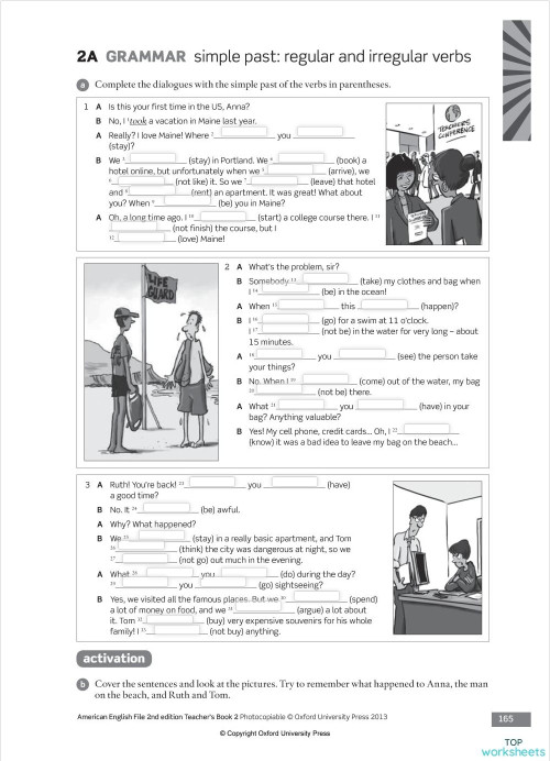 simple past grammar dialogs. Interactive worksheet | TopWorksheets