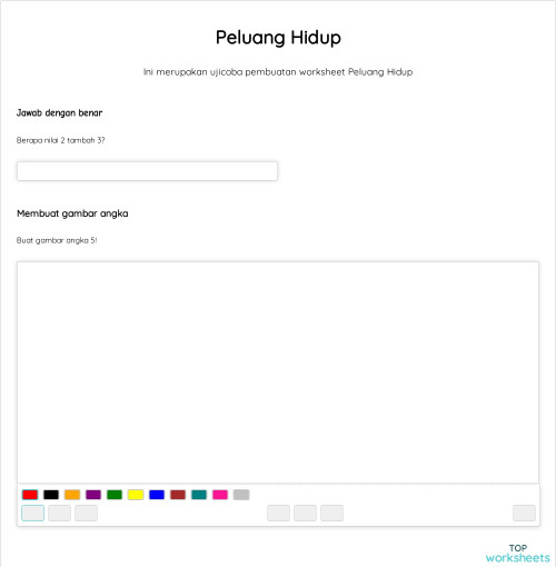 Peluang Hidup. Interactive worksheet | TopWorksheets