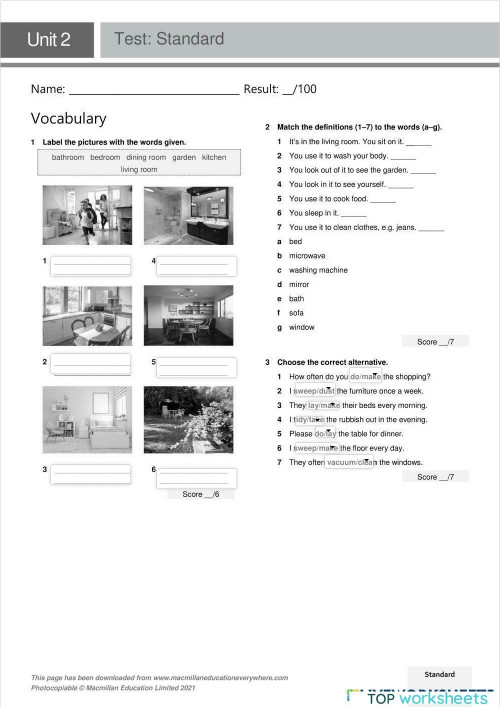 Exam unit 2 RE. Interactive worksheet | TopWorksheets