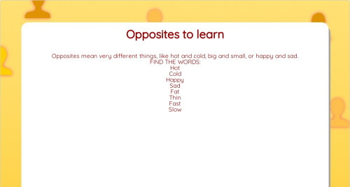 Opposites to learn. Interactive worksheet | TopWorksheets