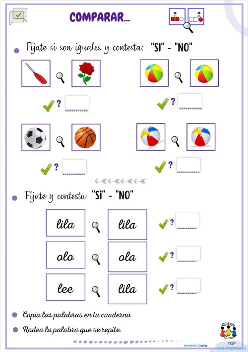 Comparar 1Tin. Ficha interactiva | TopWorksheets