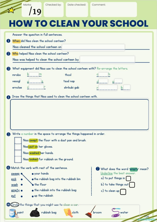 Cleaning up the environment *. Interactive worksheet | TopWorksheets