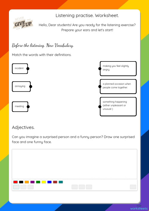 Listening practise. Worksheet.. Interactive worksheet | TopWorksheets