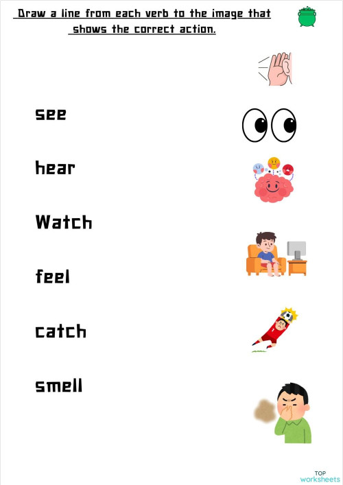 perception verbs. Interactive worksheet | TopWorksheets