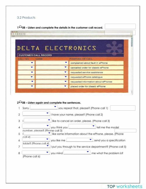 Revision of Technical English 2 Unit 3.2 Products. Interactive ...