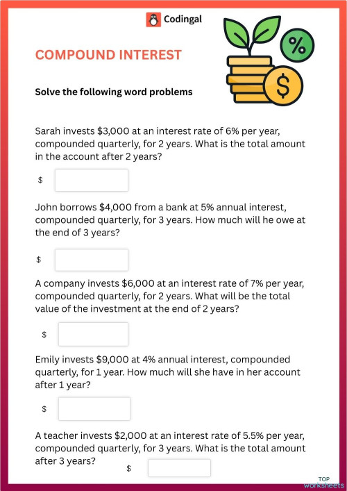 M_G07M04L09_WE01_Introduction_to_Compound_Interest_5. Interactive worksheet | TopWorksheets