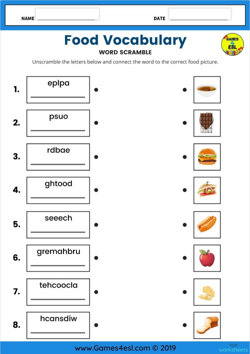 Food Vocabulary. Interactive worksheet | TopWorksheets