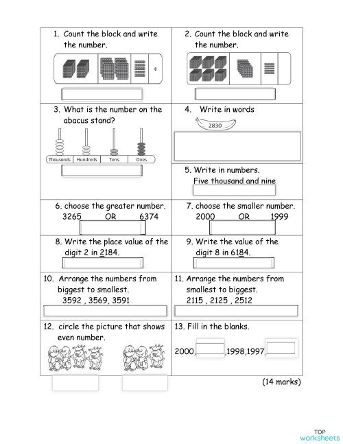 year 3 maths part 1. Interactive worksheet | TopWorksheets