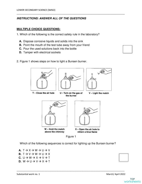Substantial work 1- Science. Interactive worksheet | TopWorksheets