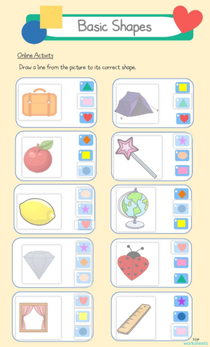 Basic Shapes Interactive Worksheet. Interactive worksheet | TopWorksheets