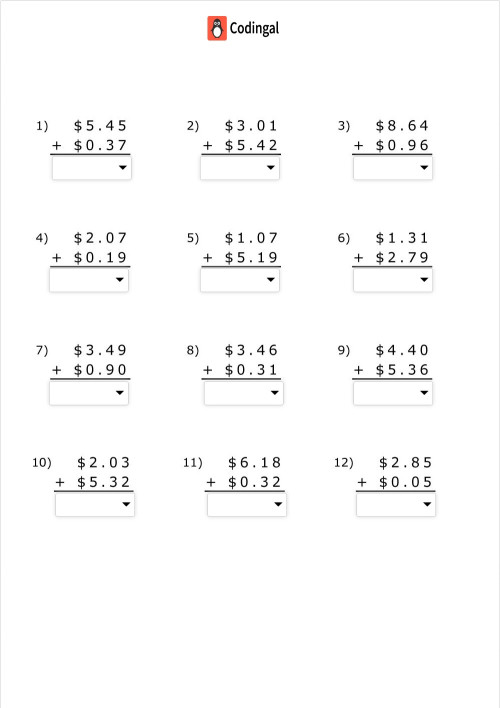 M_G02M16L69_WC01_Adding and subtracting money. Interactive worksheet ...