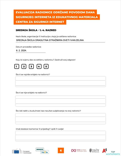 Interactive worksheets and online exercises in croatian | TopWorksheets