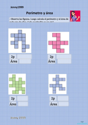 Perímetro y área. Ficha interactiva | TopWorksheets