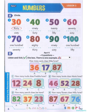 Theme 1: Numbers - Lesson 3. Interactive worksheet | TopWorksheets