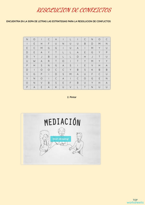 CONFLICTOS. Ficha interactiva | TopWorksheets