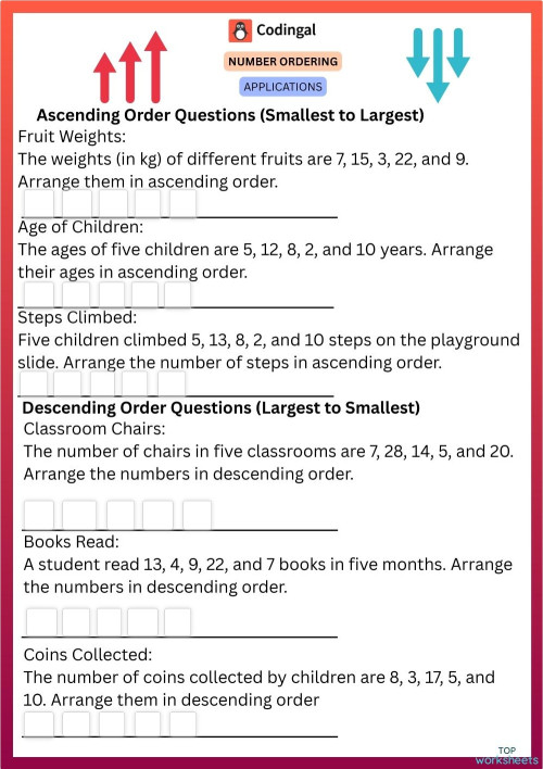 M_G01M04L11_WA02_Ordering_Numbers_4. Interactive worksheet | TopWorksheets
