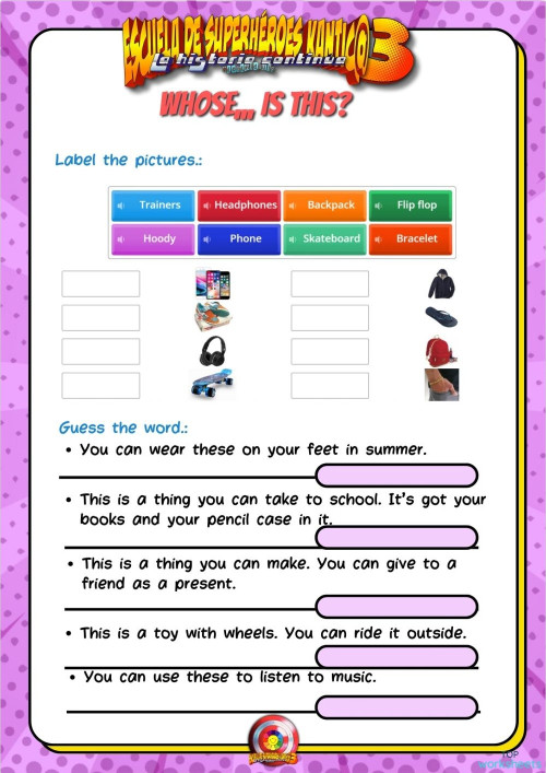 TPS1 Whose... is this?. Interactive worksheet | TopWorksheets