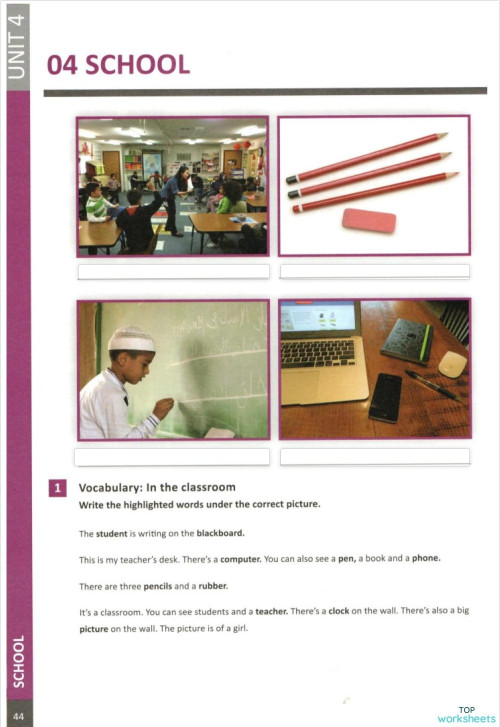 Unit 4 page 44. Interactive worksheet | TopWorksheets