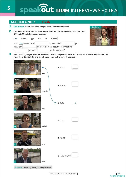 BBC INTERVIEW ROUTINES. Interactive worksheet | TopWorksheets