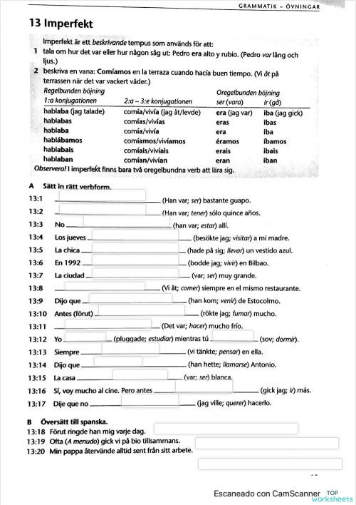 IMPERFECTO 2. Ficha interactiva | TopWorksheets