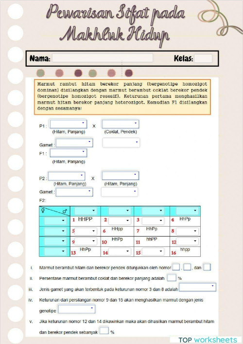 P6 (Penilaian 6). Interactive worksheet | TopWorksheets