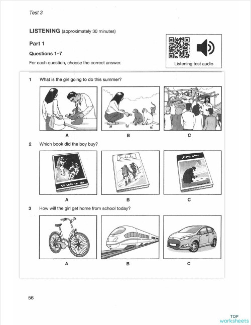 APT2 - Test 3 - Listening. Interactive worksheet | TopWorksheets